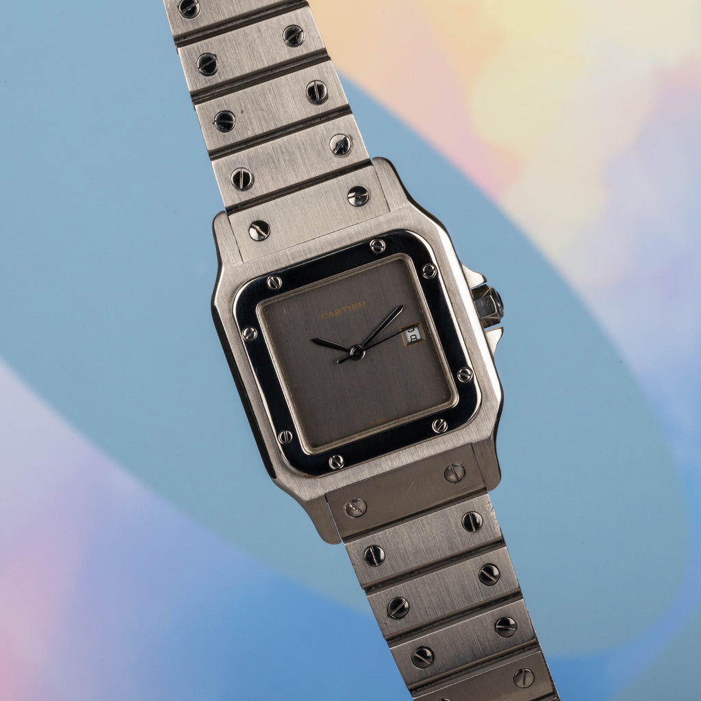 1995 (circa) Cartier Santos Jumbo, slate grey dial (AKA Ghost), refere ...