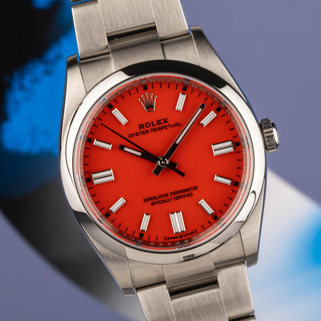 2021 Rolex oyster perpetual Coral dial ref 126000: Like new & FULL SET ...