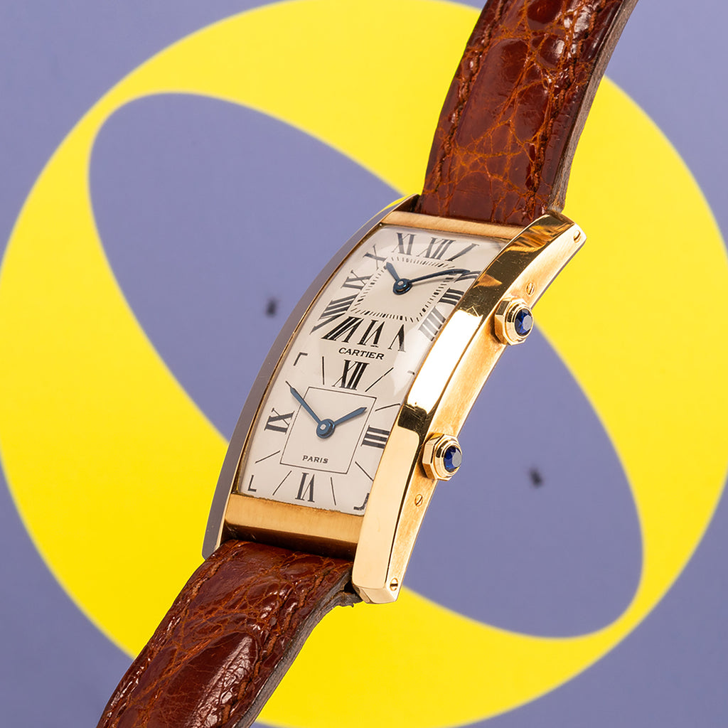 1998 Cartier Paris Tank Cintrée Dual time limited edition : FULL SET ...