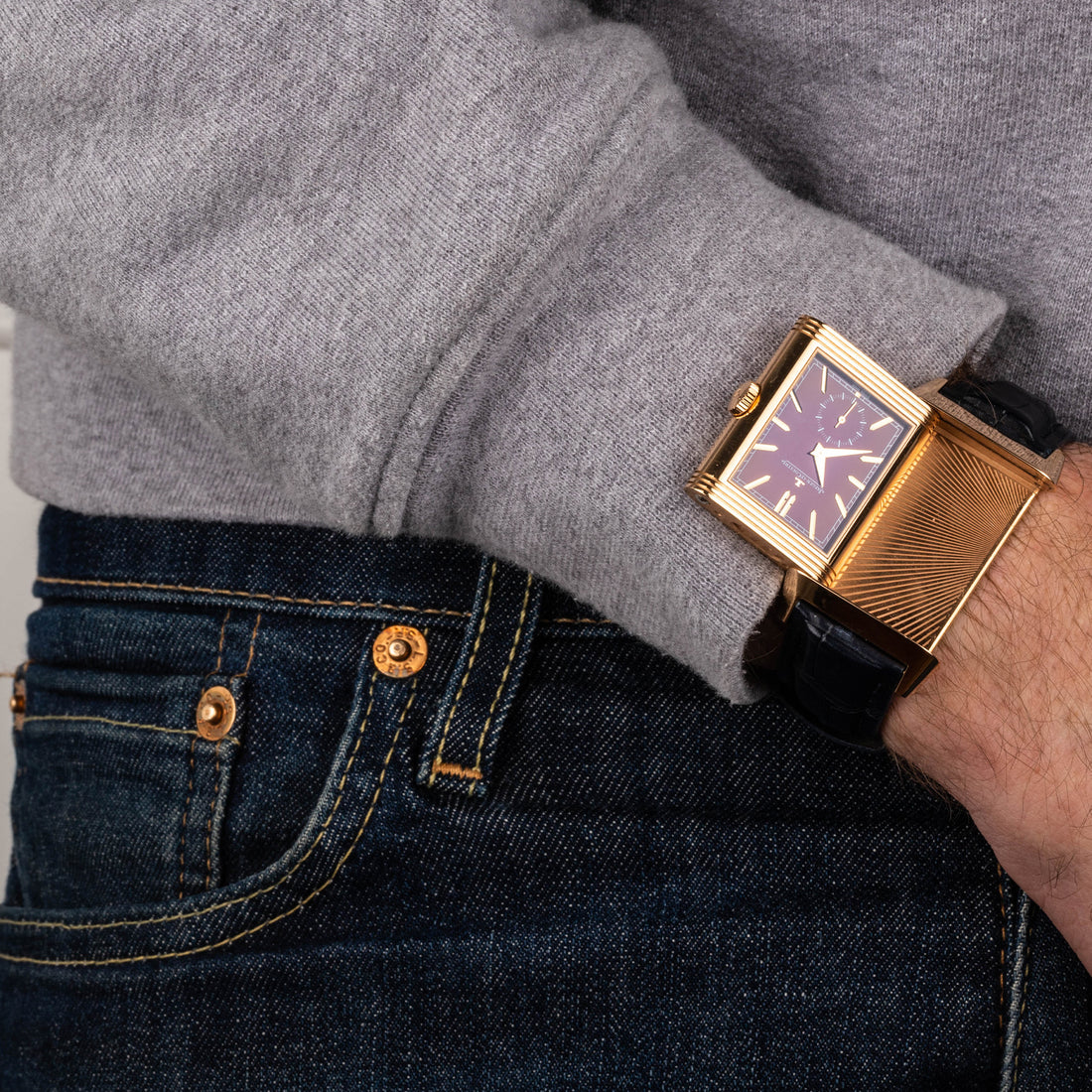 2021 JLC Rose gold Reverso Tribute dual time Fagliano edition ref Q398 ...